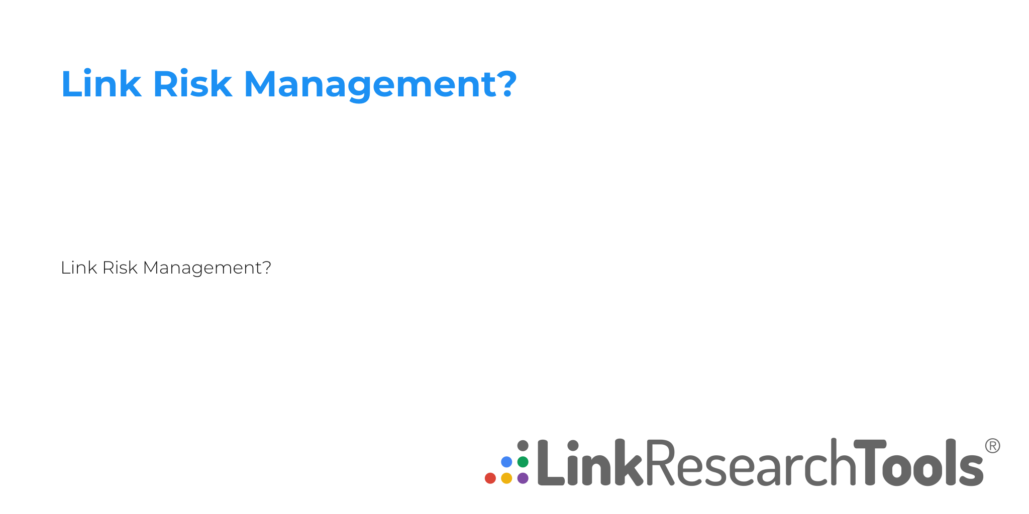 Link Risk Management?