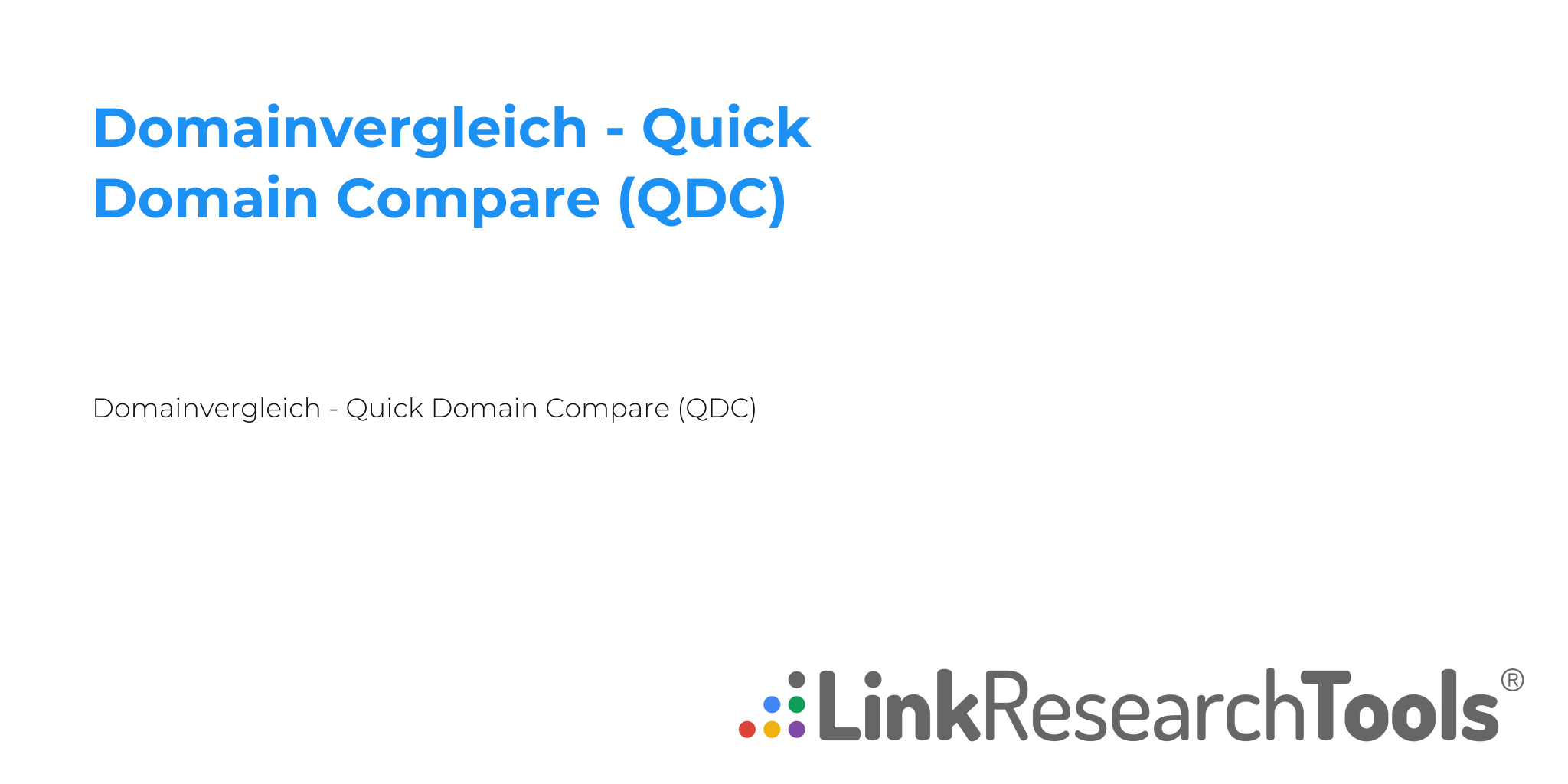 Domainvergleich - Quick Domain Compare (QDC)