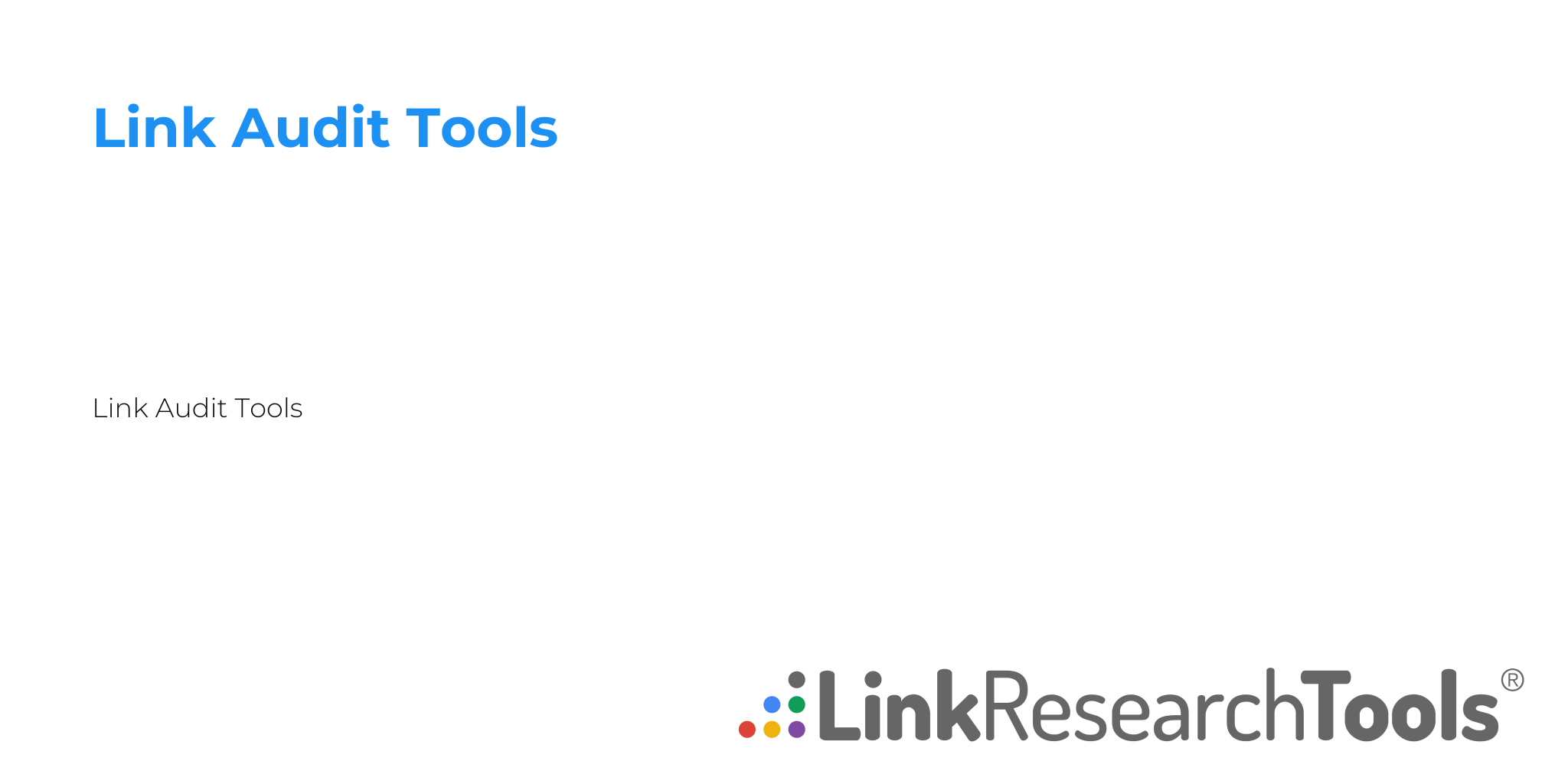 Link Audit Tools